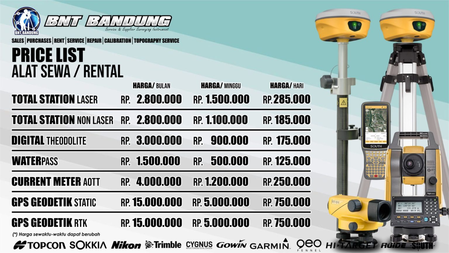 Rental Sewa Alat Survey Instrument Terlengkap